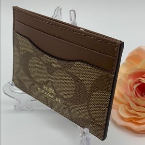 Coach | Bags | Coach Card Case In Signature Canvas | Poshmark